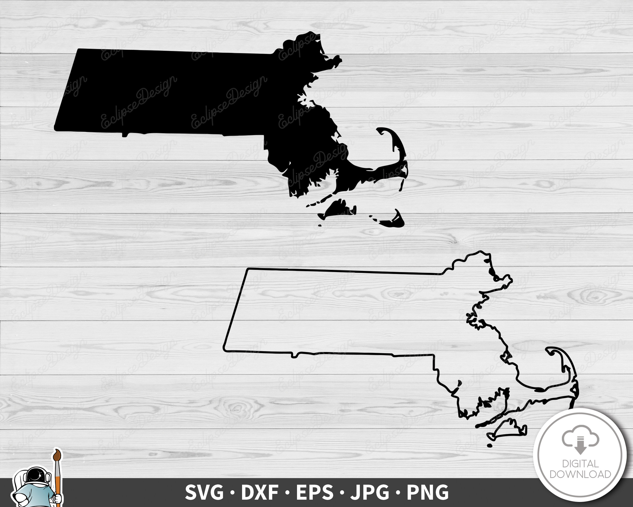 Massachusetts State Clip Art