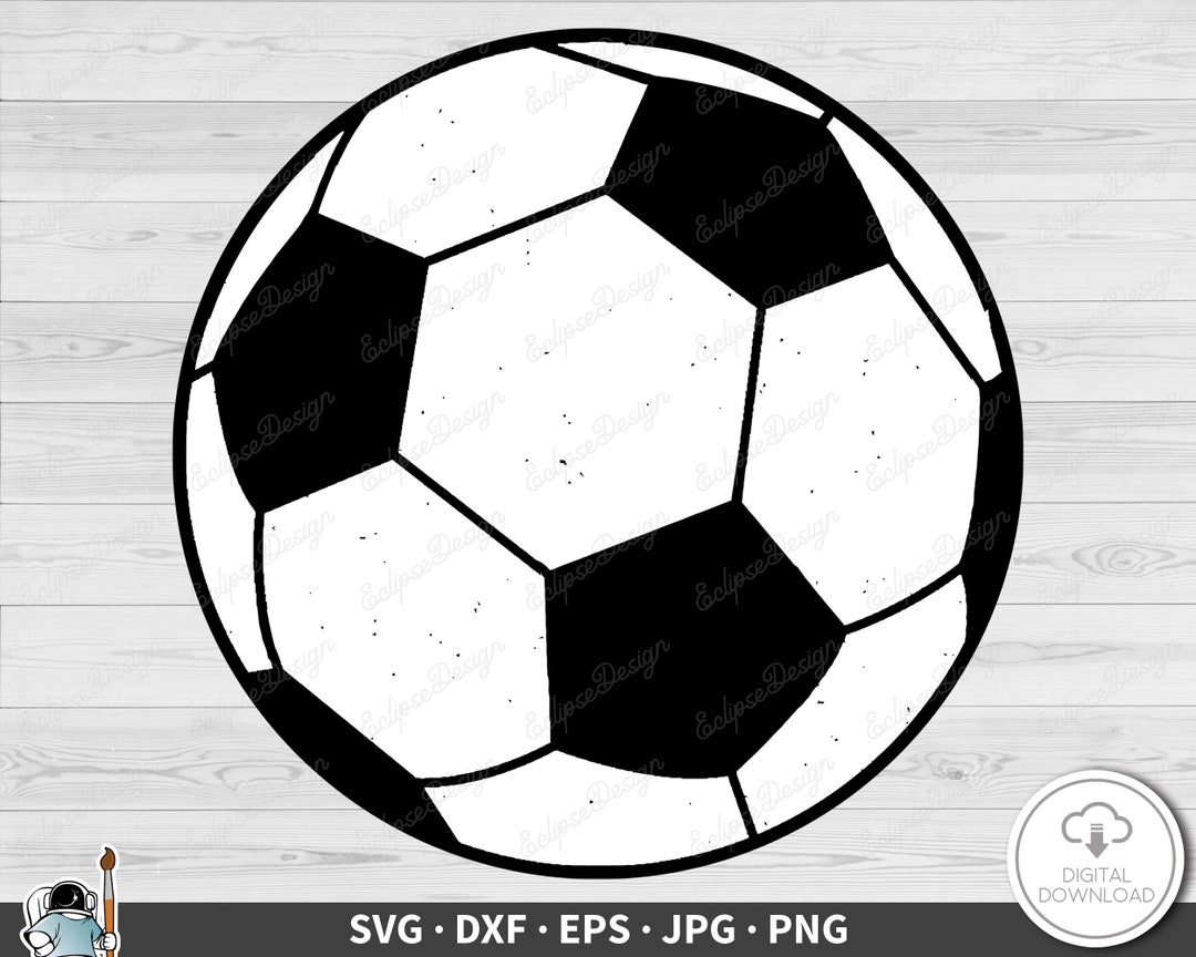 Grunge Soccer Ball SVG Clip Art Cut File Silhouette Dxf Eps - Etsy