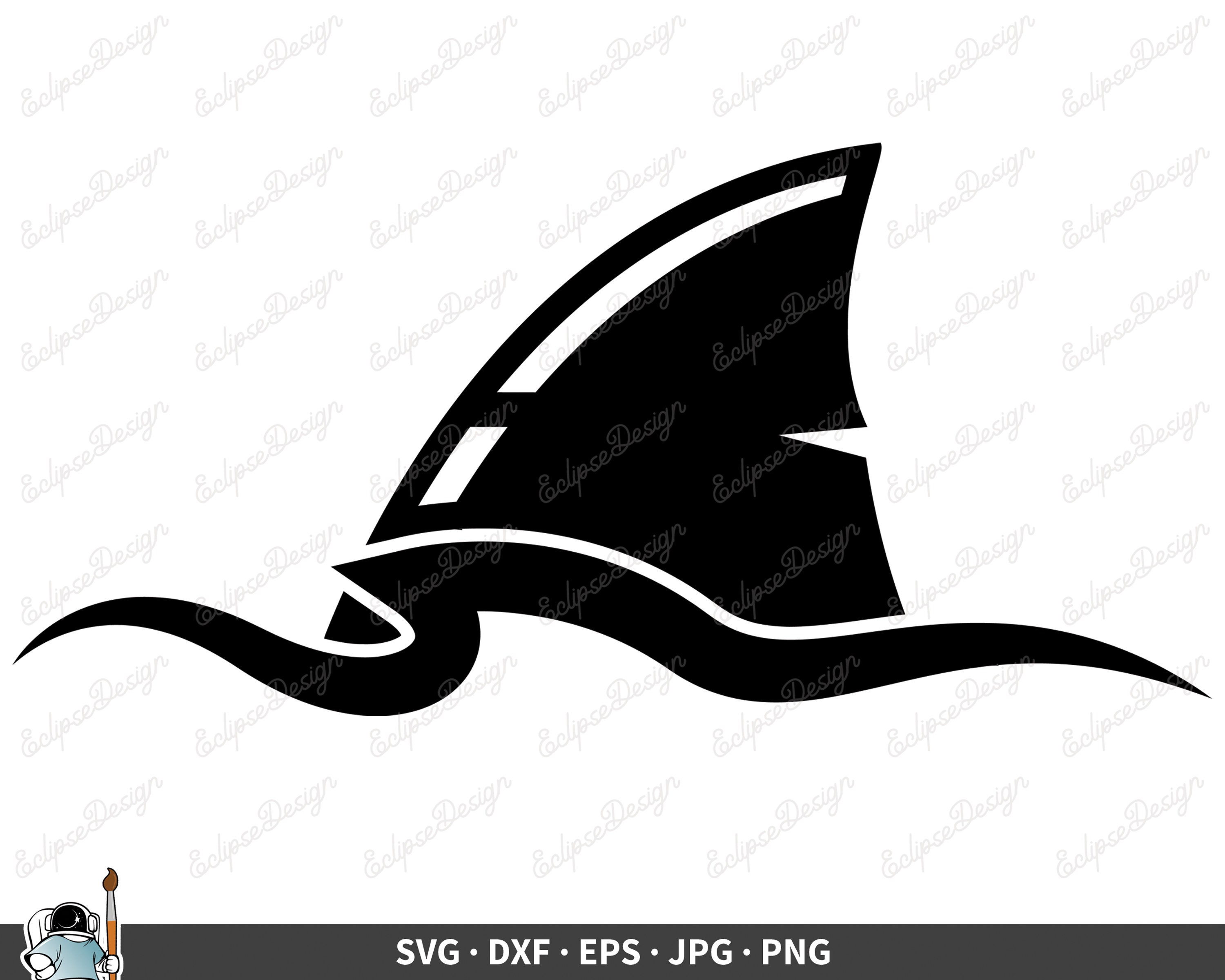 Shark Fin Clipart Black And White Cross