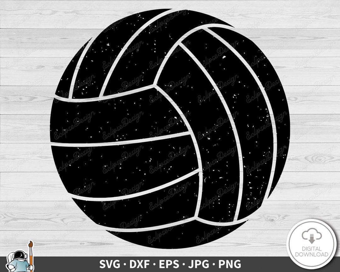 Grunge Volleyball SVG Clip Art Cut File Silhouette Dxf Eps Png Jpg ...