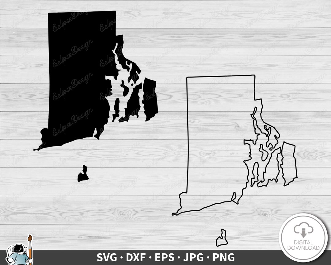 Rhode Island SVG State Clip Art Cut File Silhouette Instant Digital ...