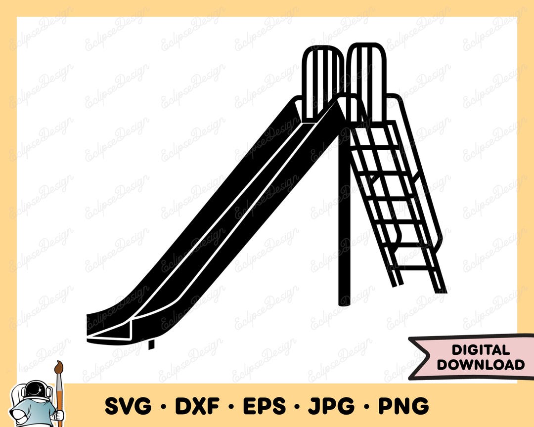 Playground Slide SVG Slide PNG Slide Clip Art Cut File Silhouette ...
