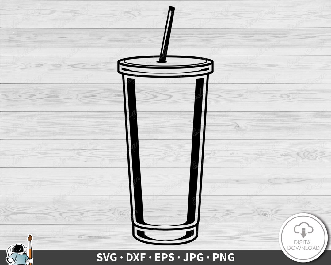 Cup With Straw SVG Clip Art Cut File Silhouette Instant Digital ...