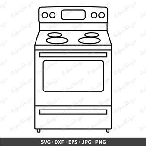 Stove and Oven SVG Kitchen Clip Art Cut File Silhouette Dxf - Etsy