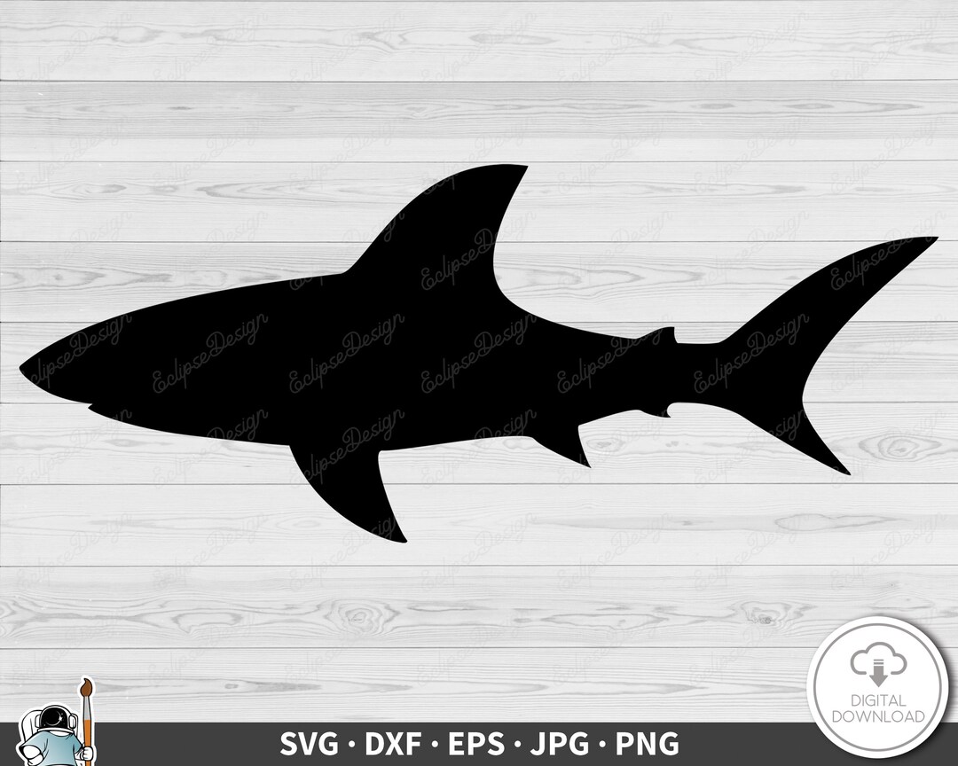Icono de tiburón SVG Clip Art Cut File Silhouette dxf eps png jpg ...