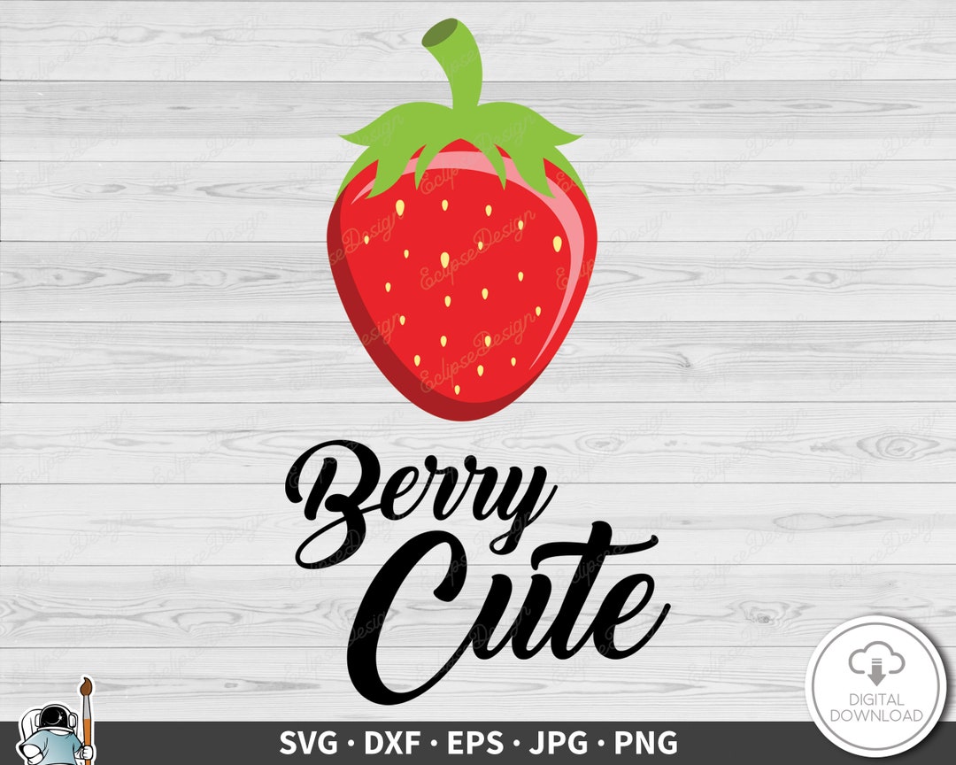 Strawberry Berry Cute SVG Clip Art Cut File Silhouette Dxf - Etsy