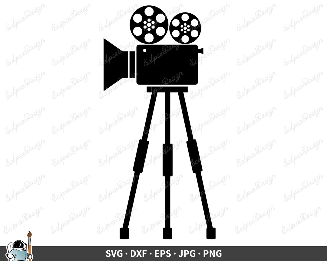 Film Movie Camera SVG Clip Art Cut File Silhouette Dxf Eps - Etsy