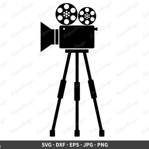 Film Movie Camera SVG Clip Art Cut File Silhouette Dxf Eps - Etsy