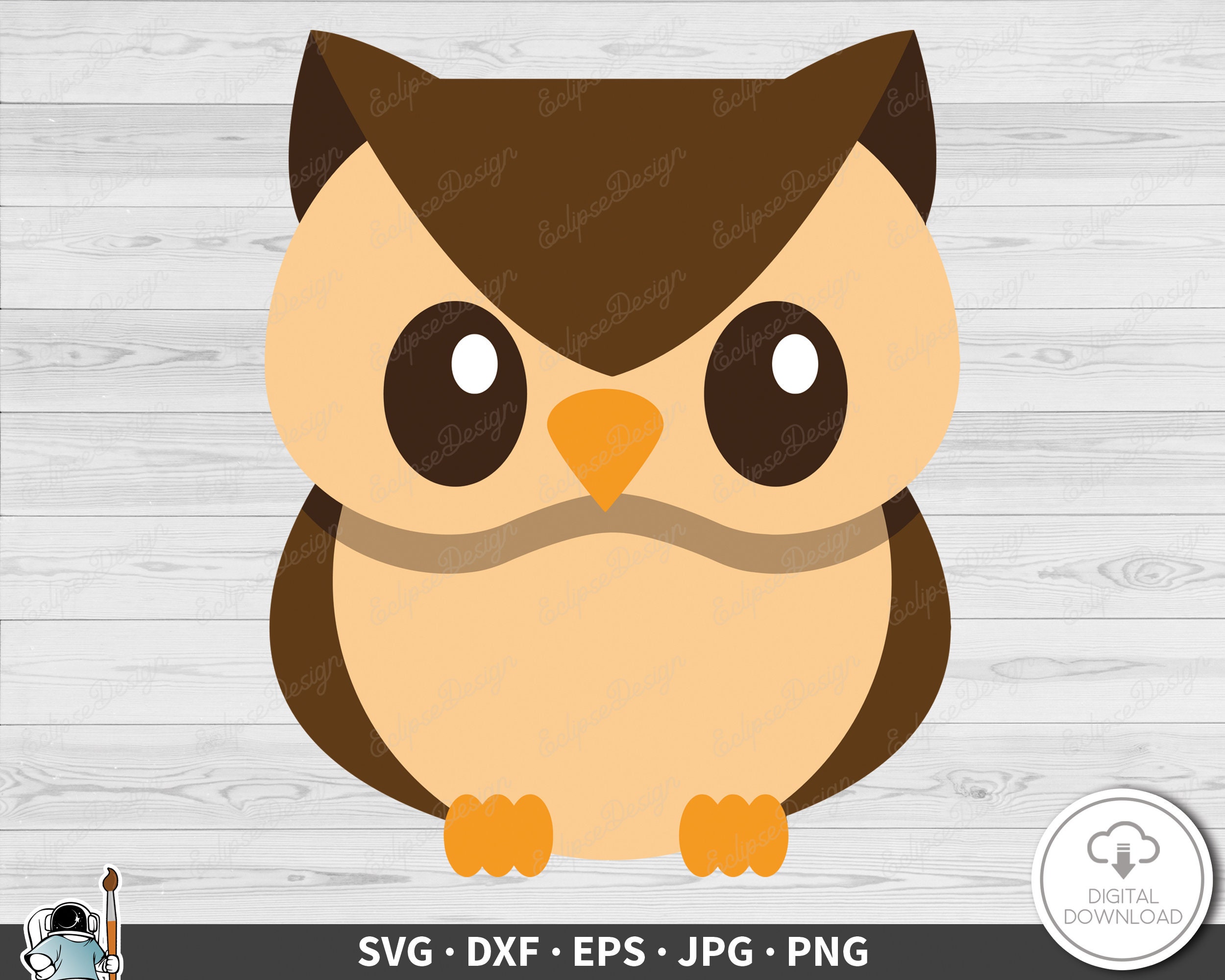 Cute Baby Owl Silhouette