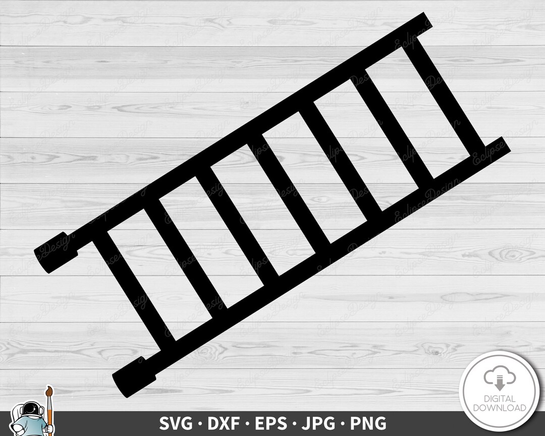 Ladder SVG Clip Art Cut File Silhouette Dxf Eps Png Jpg Instant Digital ...