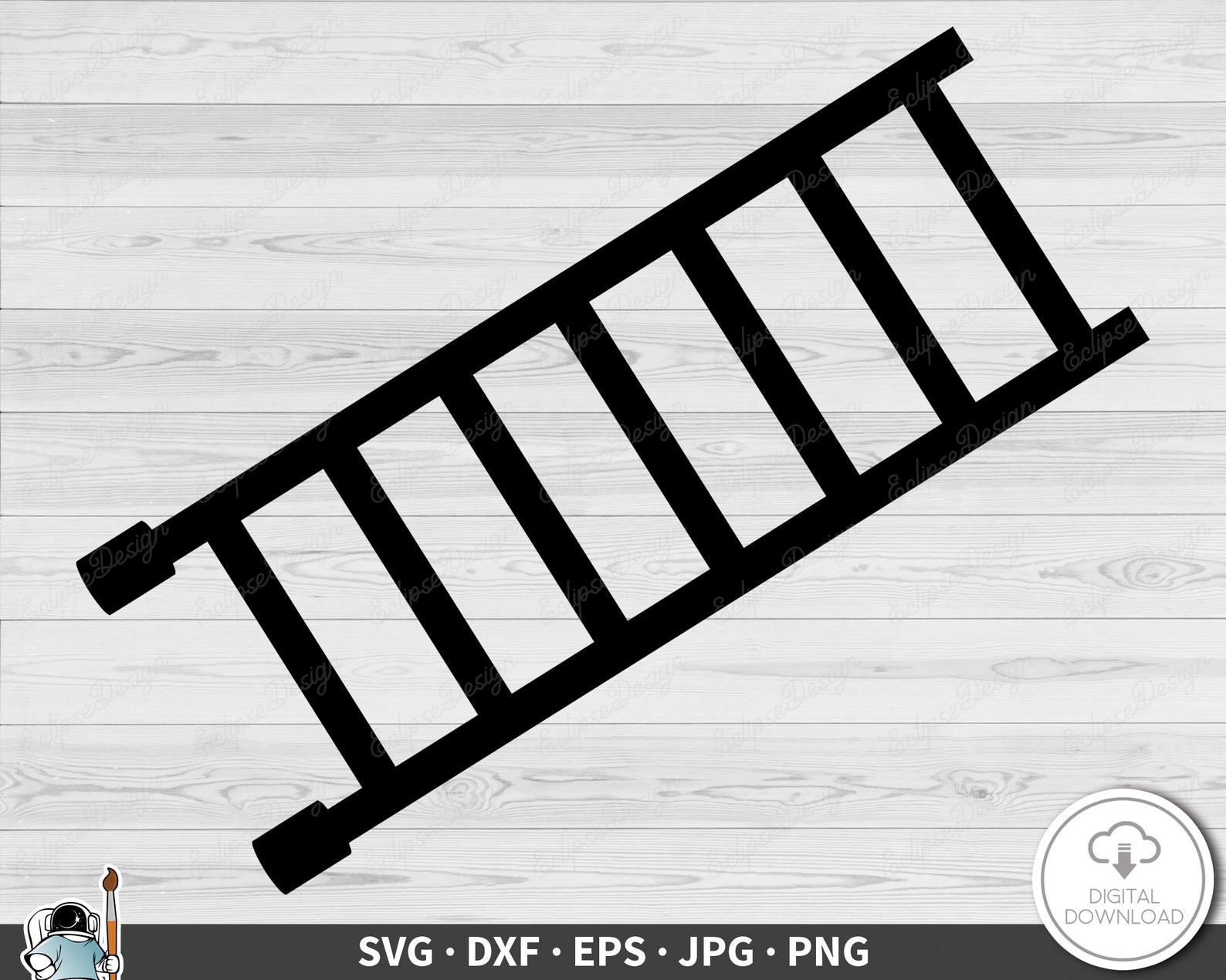 Ladder SVG Clip Art Cut File Silhouette Dxf Eps Png Jpg Instant Digital ...