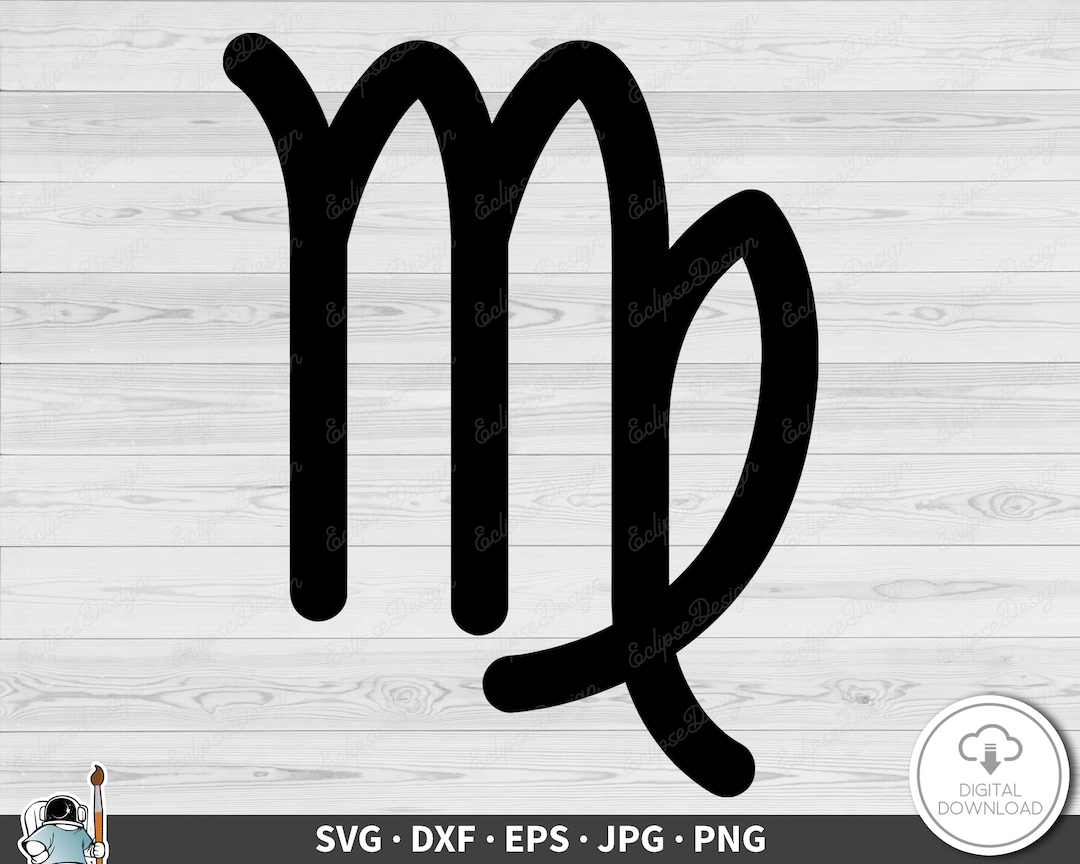 Virgo Astrology Sign SVG Clip Art Cut File Silhouette Instant Digital ...