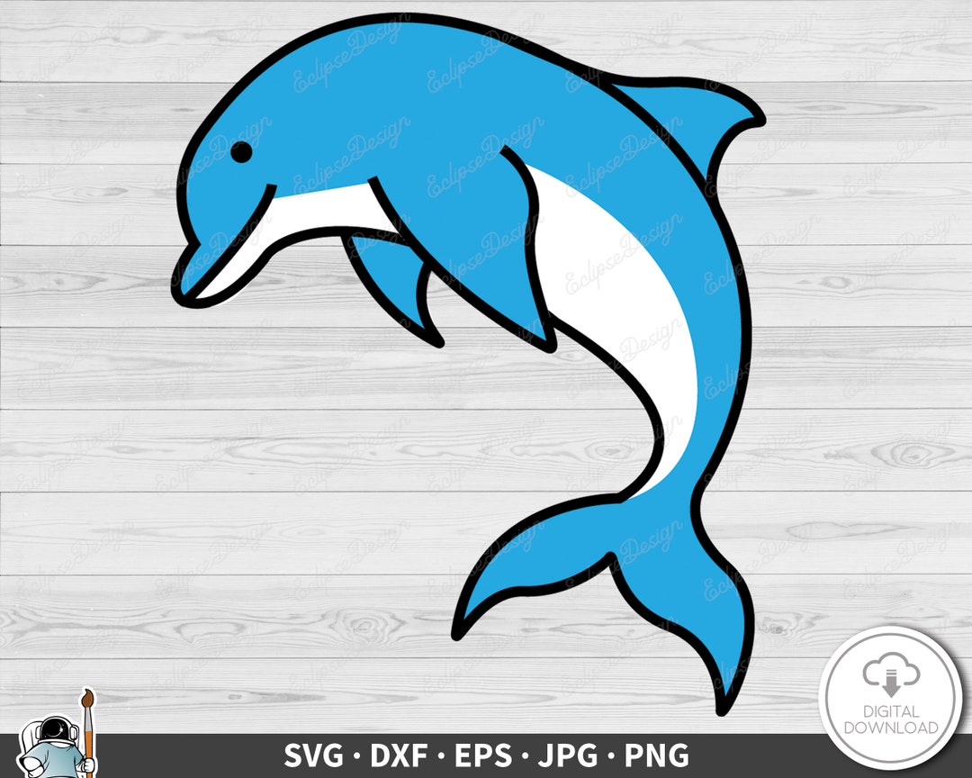 Lindo delfín SVG Ocean Life Clip Art Cut File Silhouette dxf eps png ...