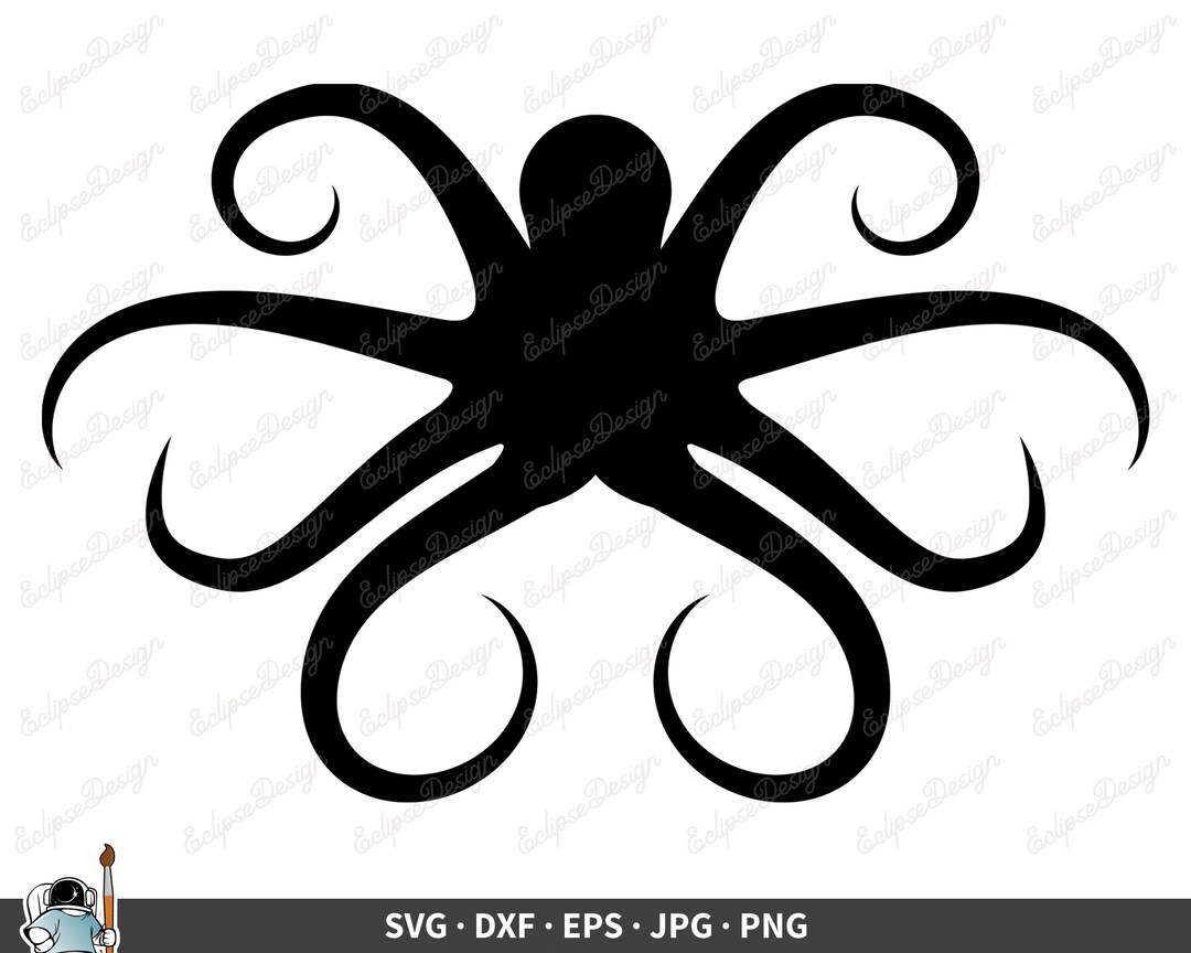 Ocean Octopus SVG Clip Art Cut File Silhouette Dxf Eps Png - Etsy