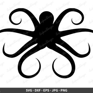 Ocean Octopus SVG Clip Art Cut File Silhouette Dxf Eps Png - Etsy