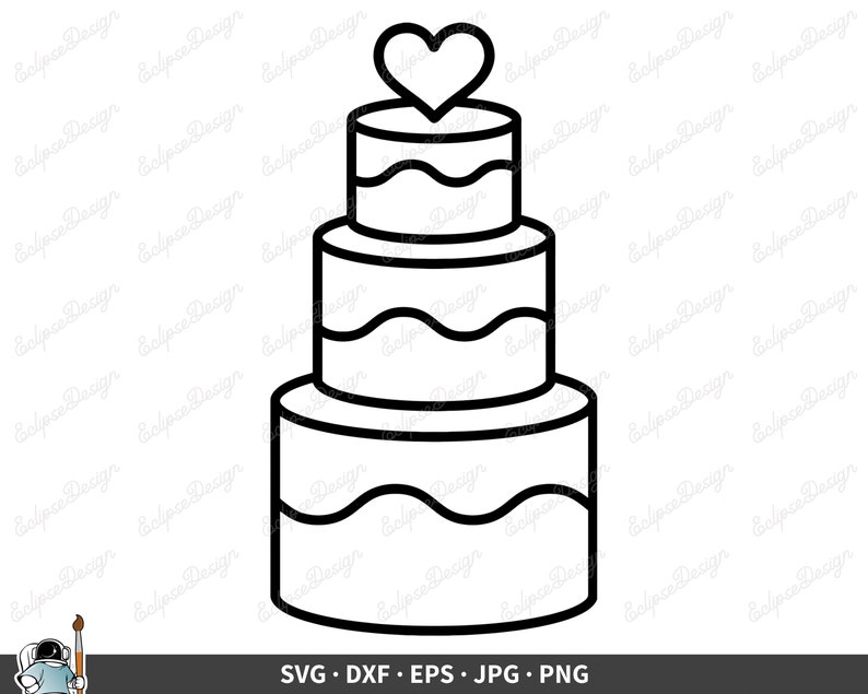 Wedding Cake SVG Wedding Cake Vector Wedding SVG Cake Clipart - Etsy