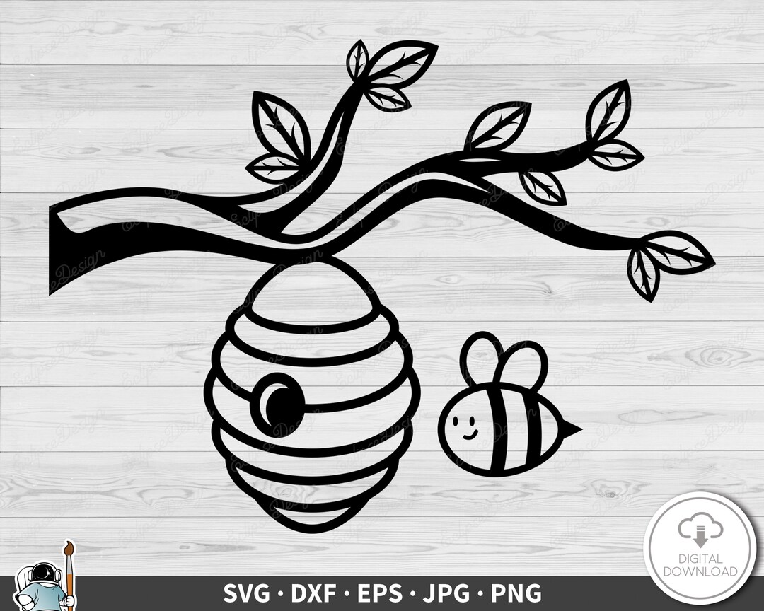 Colmena abejas SVG Clip Art Cut File Silhouette dxf eps png jpg ...