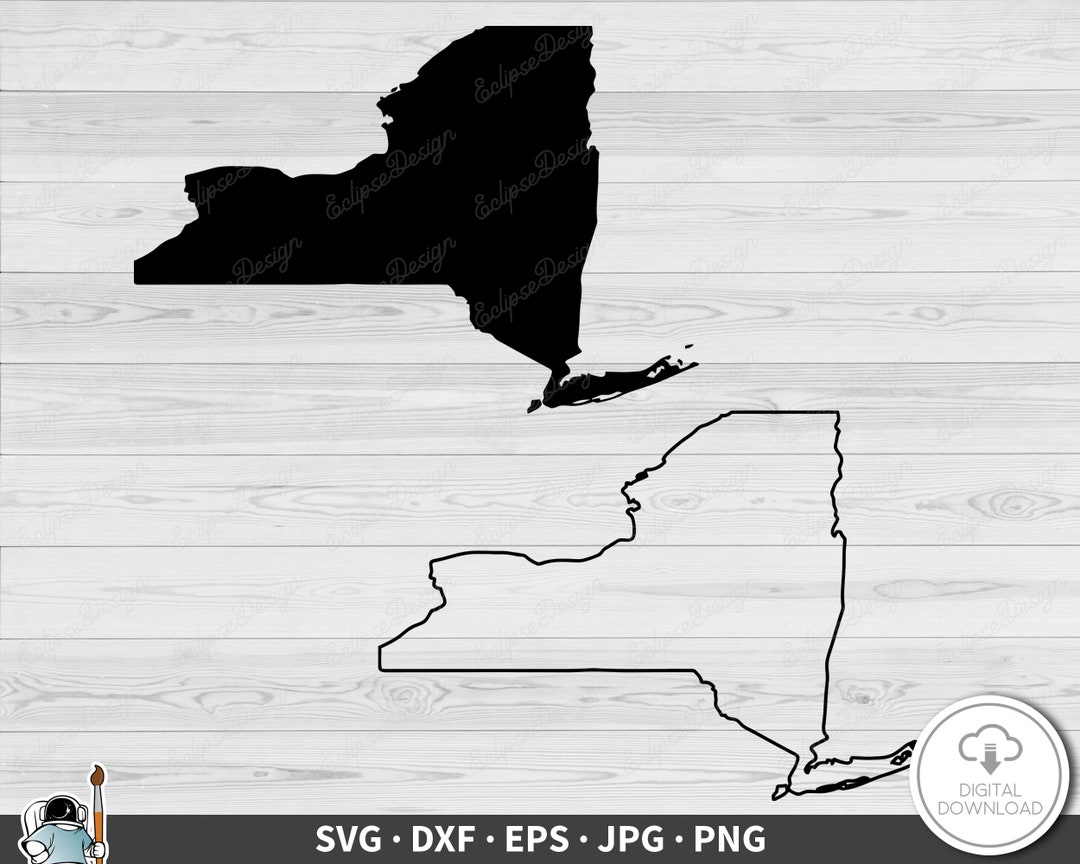 New York SVG State Clip Art Cut File Silhouette Instant Digital ...