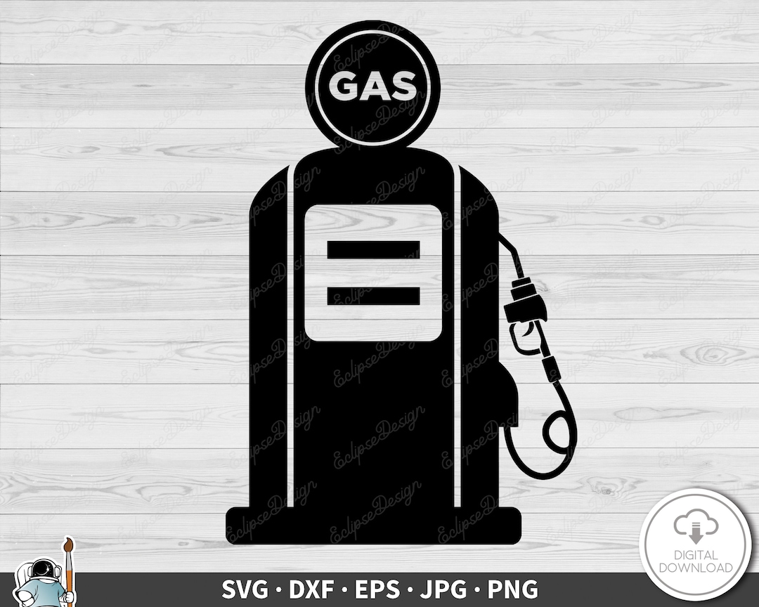 Gas Pump SVG Gasoline Clip Art Cut File Silhouette Instant Digital ...