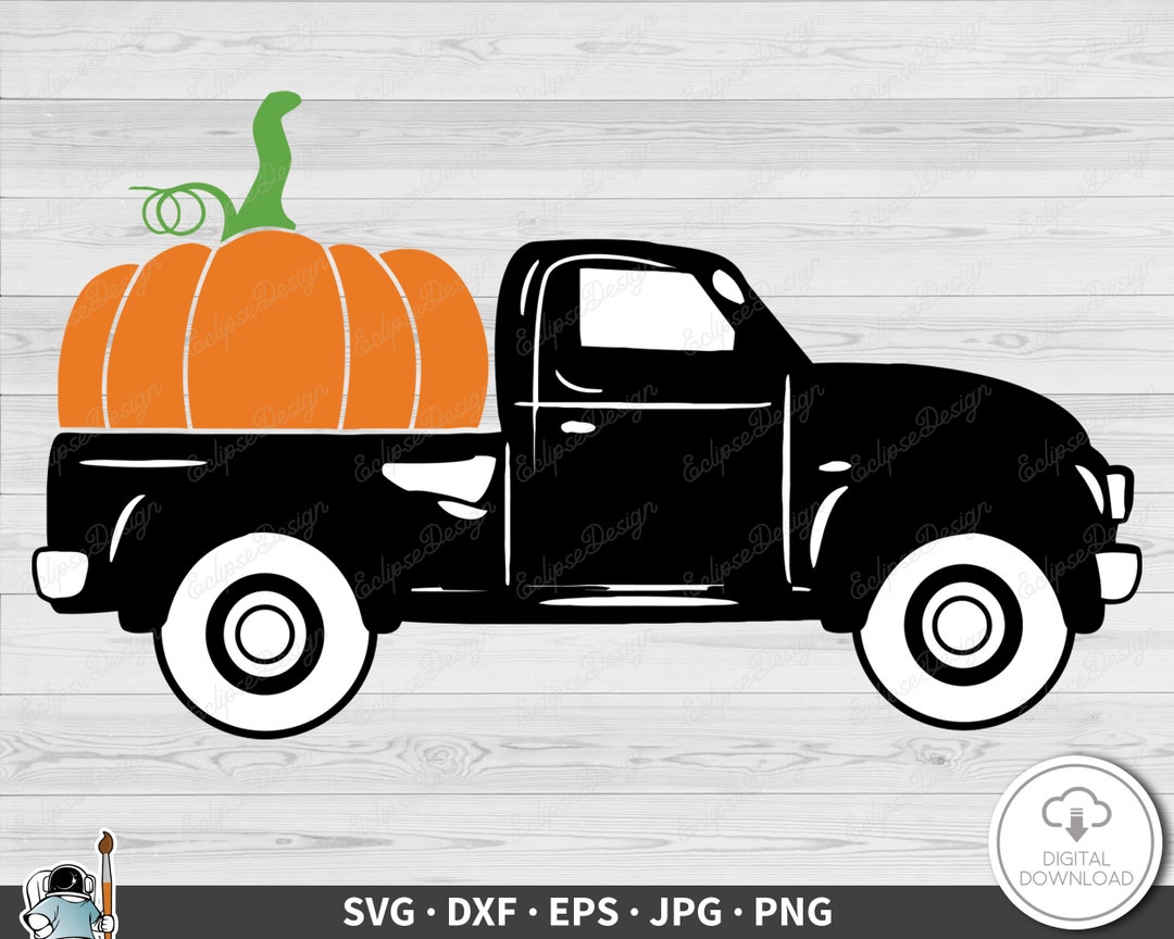 Pumpkin Truck SVG Fall Autumn Halloween Clip Art Cut File Silhouette ...