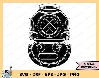 Diving Helmet SVG Diving Clip Art Diving Cut File Diving Silhouette ...