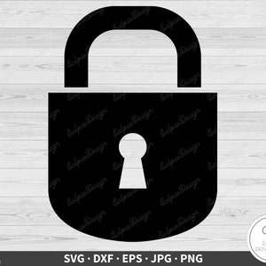 Lock SVG Clip Art Cut File Silhouette Instant Digital Download Dxf Eps ...