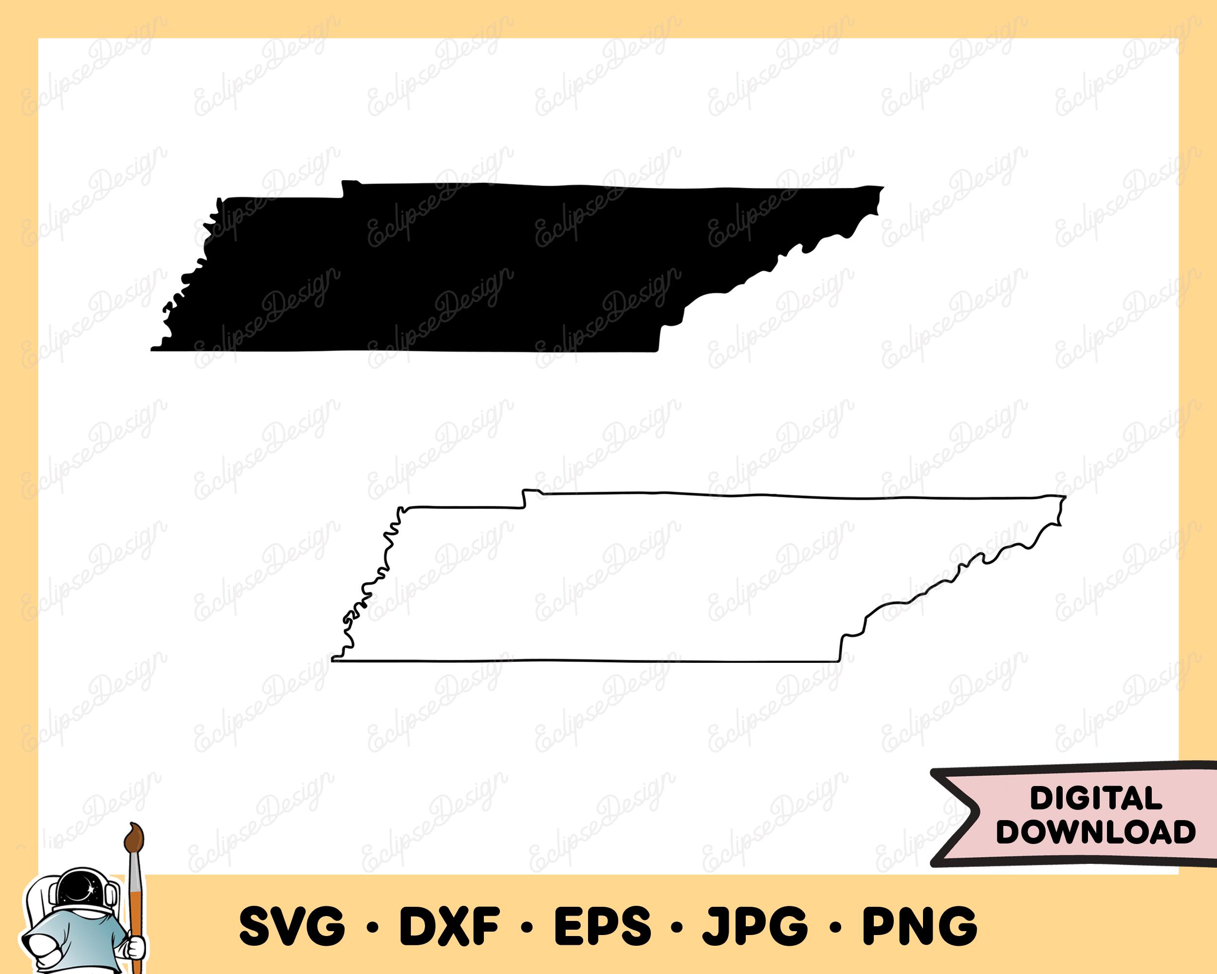 Tennessee SVG Tennessee PNG State Clip Art Cut File Silhouette Instant ...