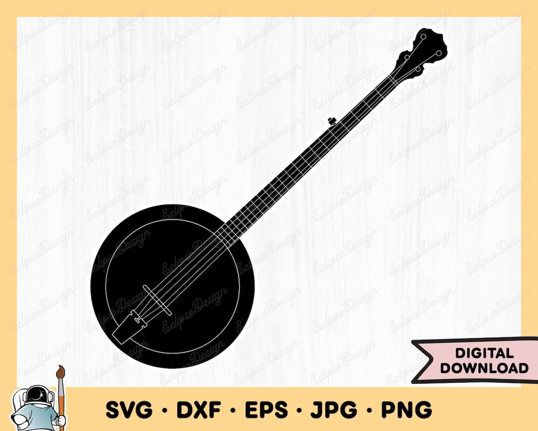Banjo SVG Music Clip Art Banjo Cut File Banjo Silhouette Instant ...