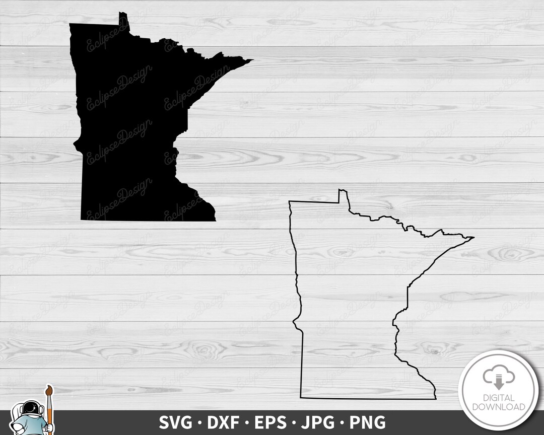 Minnesota SVG State Clip Art Cut File Silhouette Instant Digital ...