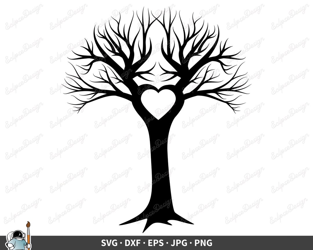 Tree Heart SVG in Memory of Clip Art Cut File Silhouette Dxf - Etsy ...