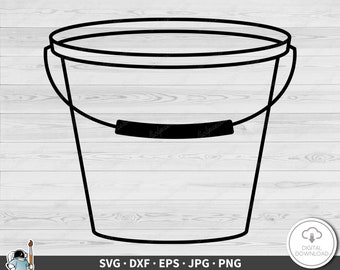 Bucket SVG, Clip Art Cut File Silhouette Pdf Eps Png Jpg, Instant ...
