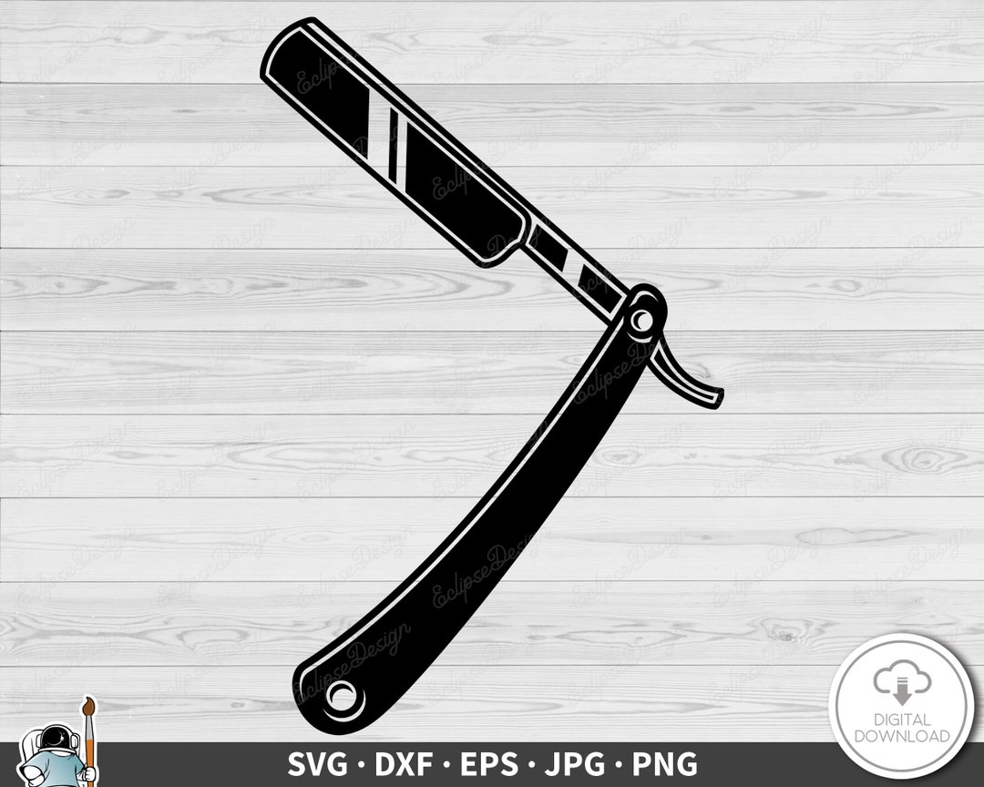 Straight Razor SVG Barber Shaving Clip Art Cut File Silhouette Instant ...