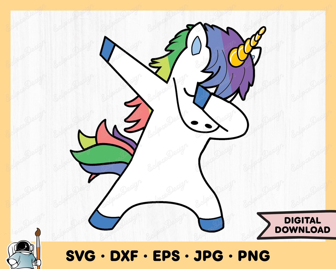 Blue Magical Dabbing Dancing Unicorn SVG Dancing Unicorn Clip Art ...