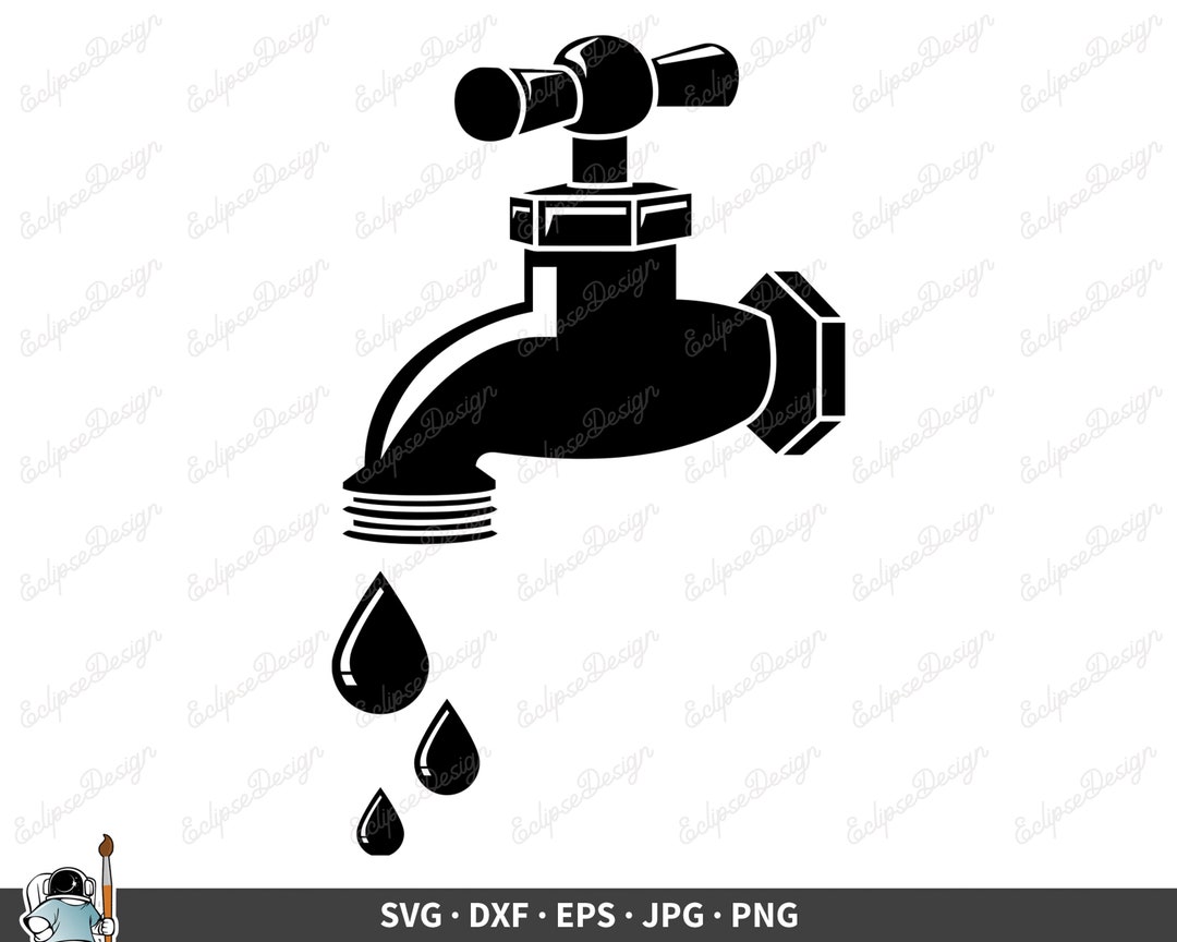 Water Faucet SVG Leaky Tap Clip Art Cut File Silhouette Dxf - Etsy
