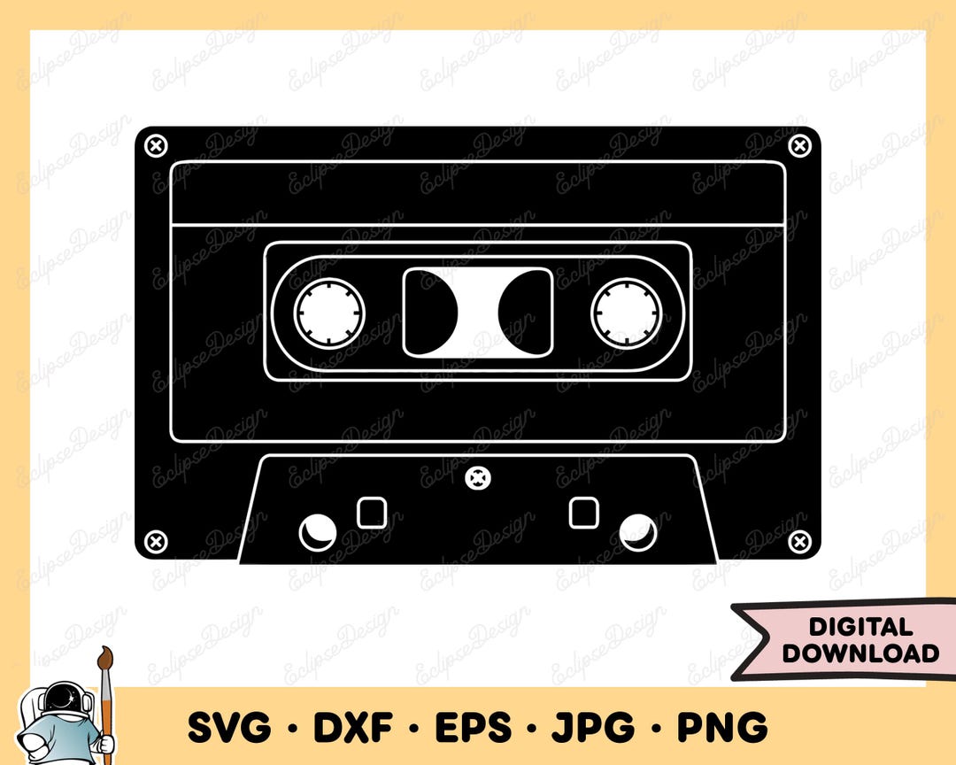 Cassette SVG Cassette Clip Art Cassette Cut File Cassette Silhouette ...