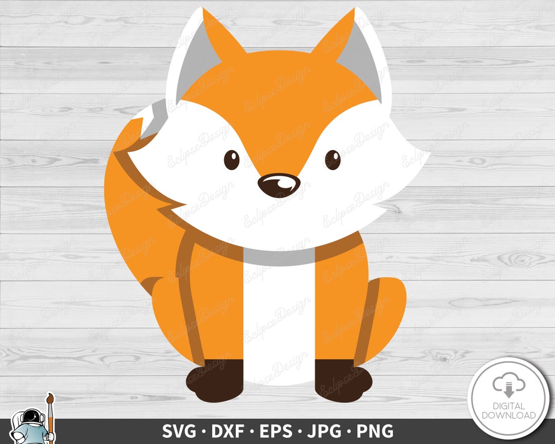 Lindo bebé Fox SVG Clip Art Cut File Silhouette dxf eps png jpg ...