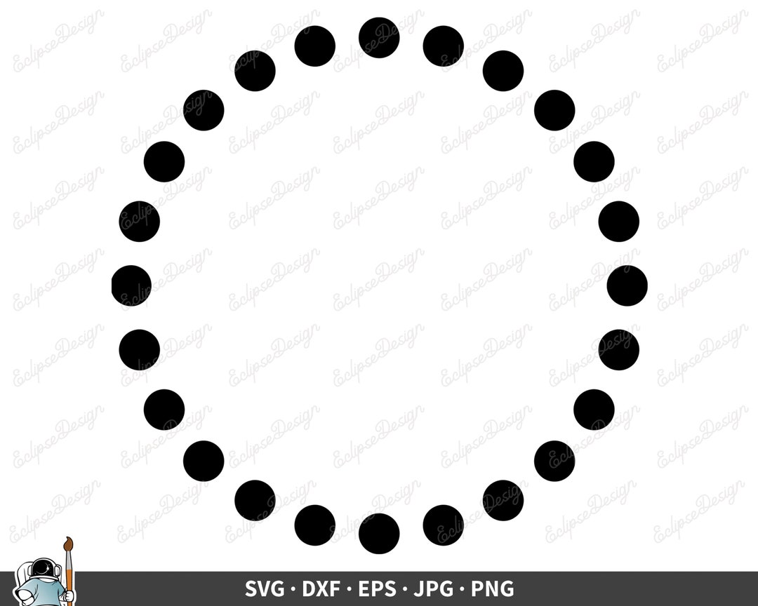 Circle Dot Frame SVG Clip Art Cut File Silhouette Dxf Eps - Etsy