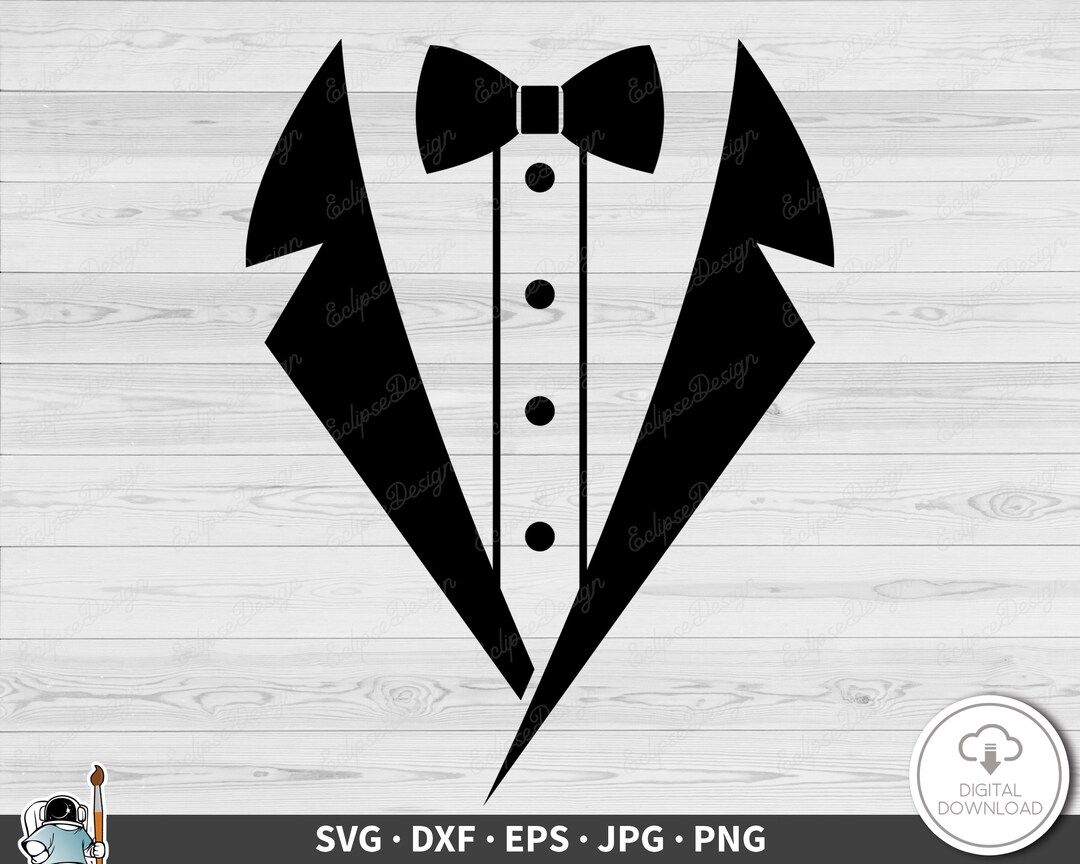 Tuxedo Bow Tie SVG Clip Art Cut File Silhouette Instant Digital ...