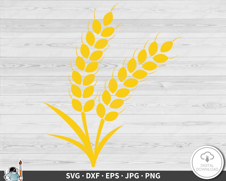 Wheat SVG Farmer Grain Clip Art Cut File Silhouette Instant Digital ...
