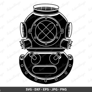 Diving Helmet SVG Clip Art Cut File Silhouette Dxf Eps Png - Etsy