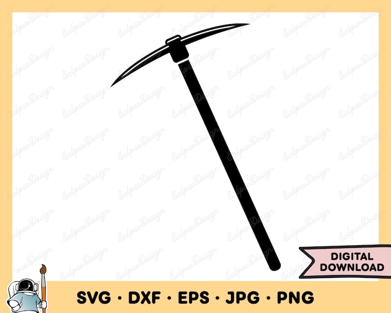 Pickaxe SVG Pickaxe PNG Pickaxe Clip Art Cut File Silhouette Instant ...