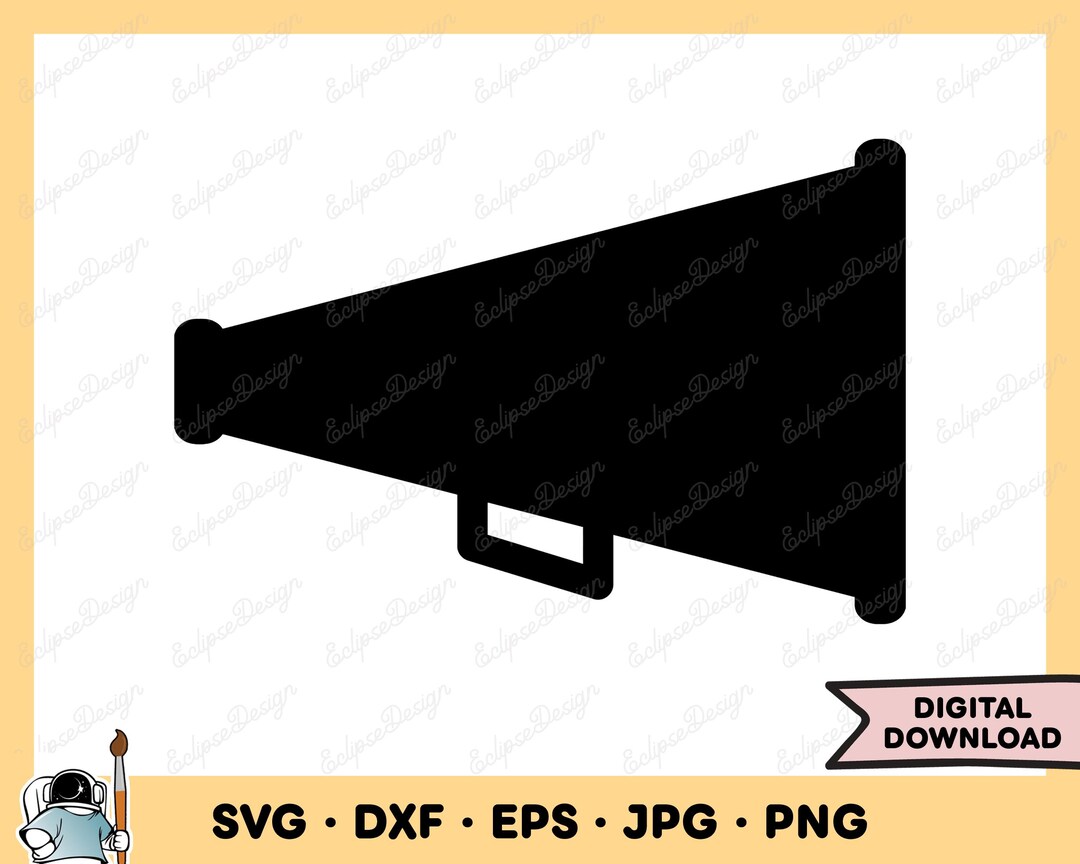 Cheer Megaphone SVG Cheerleader Clip Art Megaphone Cut File Silhouette ...