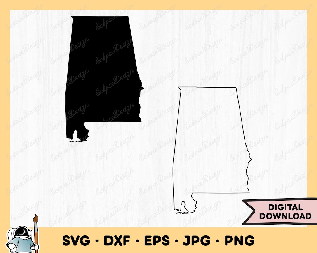 Alabama SVG State Clip Art Alabama Cut File Alabama Silhouette Instant ...