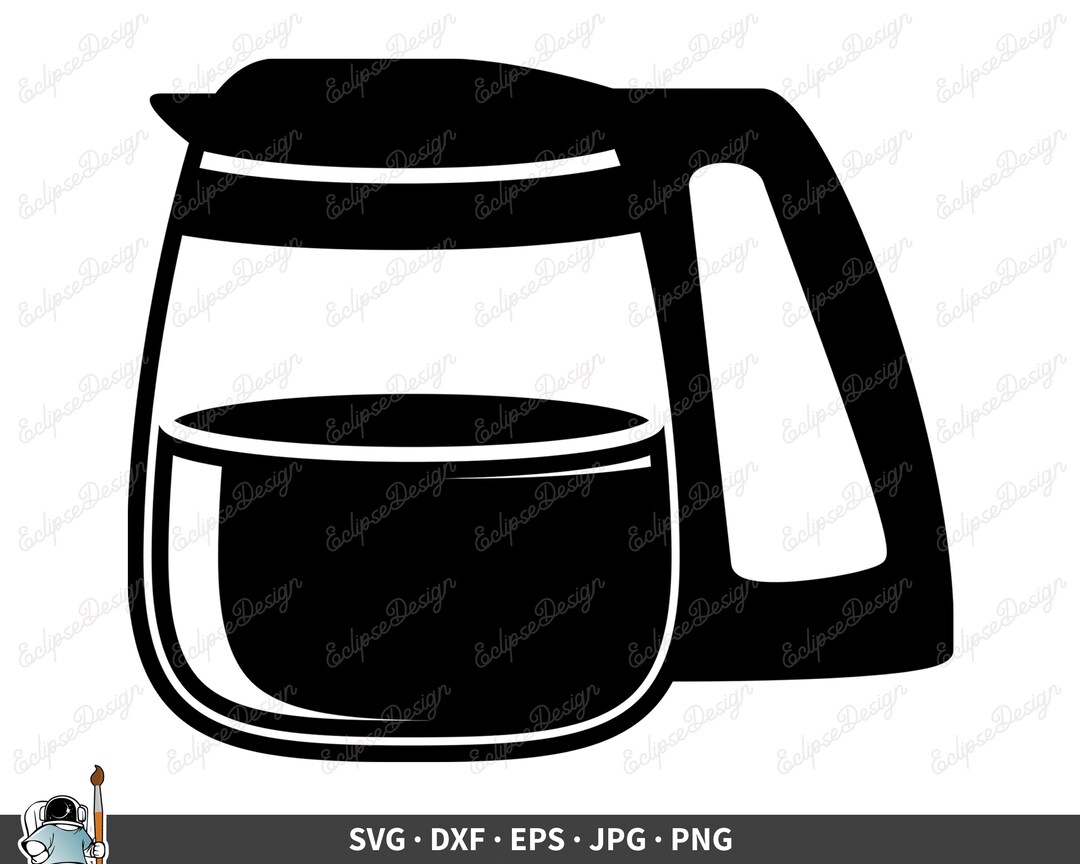Coffee Pot SVG Clip Art Cut File Silhouette Dxf Eps Png Jpg - Etsy
