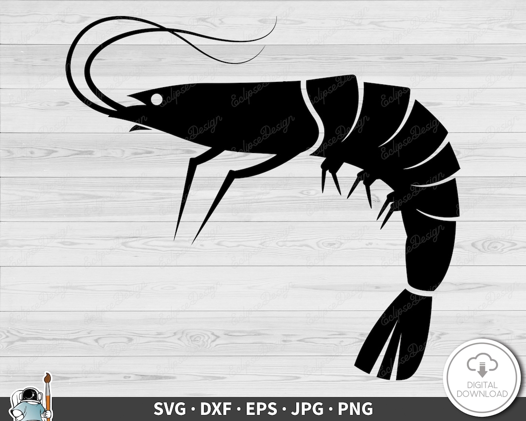 Shrimp SVG Clip Art Cut File Silhouette Instant Digital Download - Etsy ...