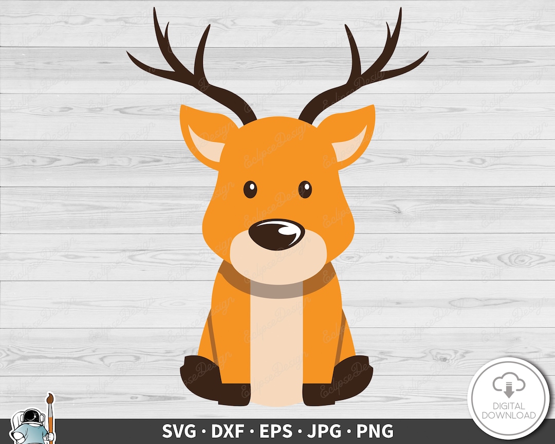 Cute Baby Deer SVG Clip Art Cut File Silhouette Instant Digital ...