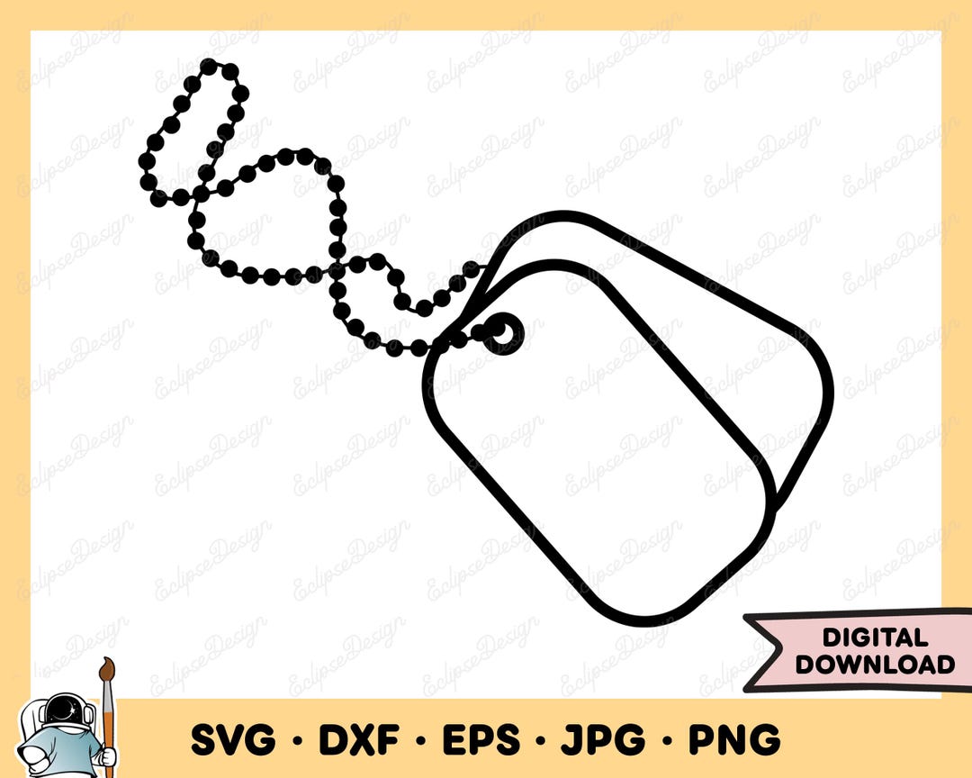 Dog Tags SVG Soldier Clip Art Dog Tags Cut File Dog Tags Silhouette ...