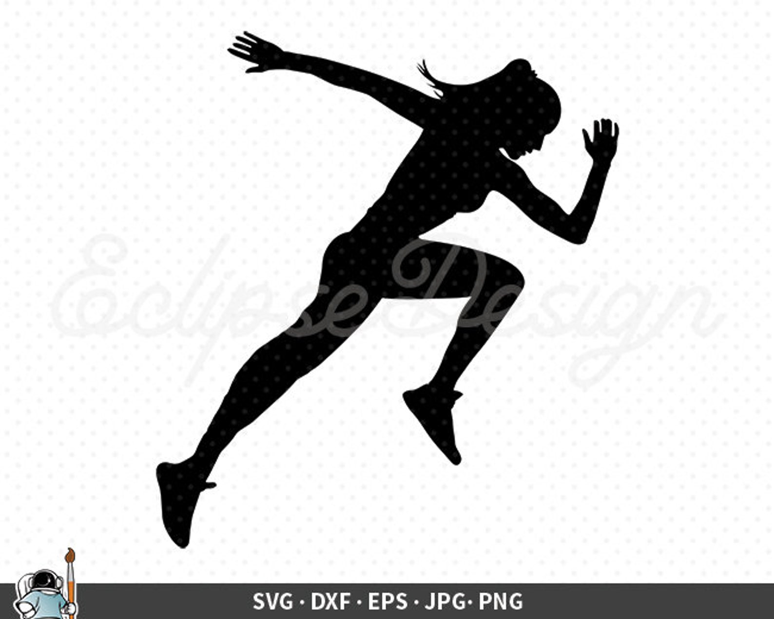 Sprinting Girl SVG Runner SVG Runner Vector Sprinter Clipart | Etsy