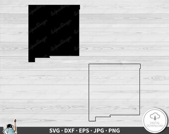New Mexico SVG, DXF, Eps, and Png Cut Files, State Digital Clip Art ...