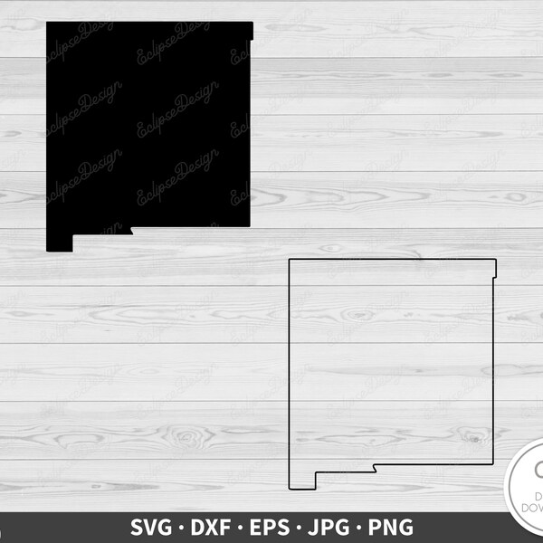 New Mexico Map Outline Svg - Etsy